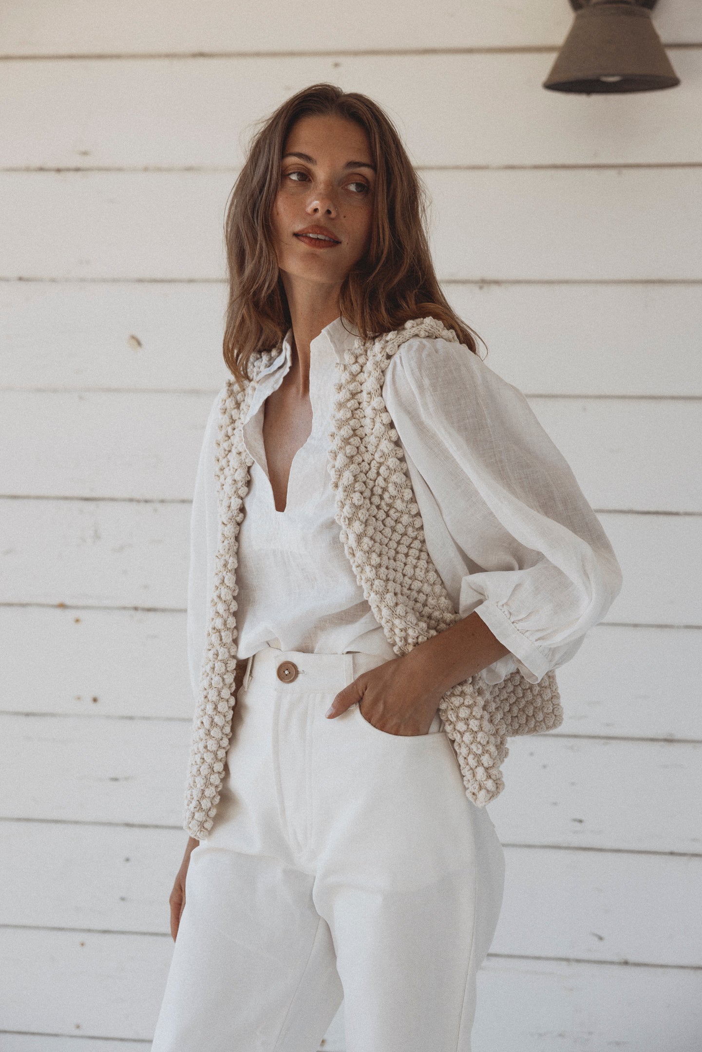 THE VIVI VEST IN COTTON NATURAL – Kara Thoms Boutique